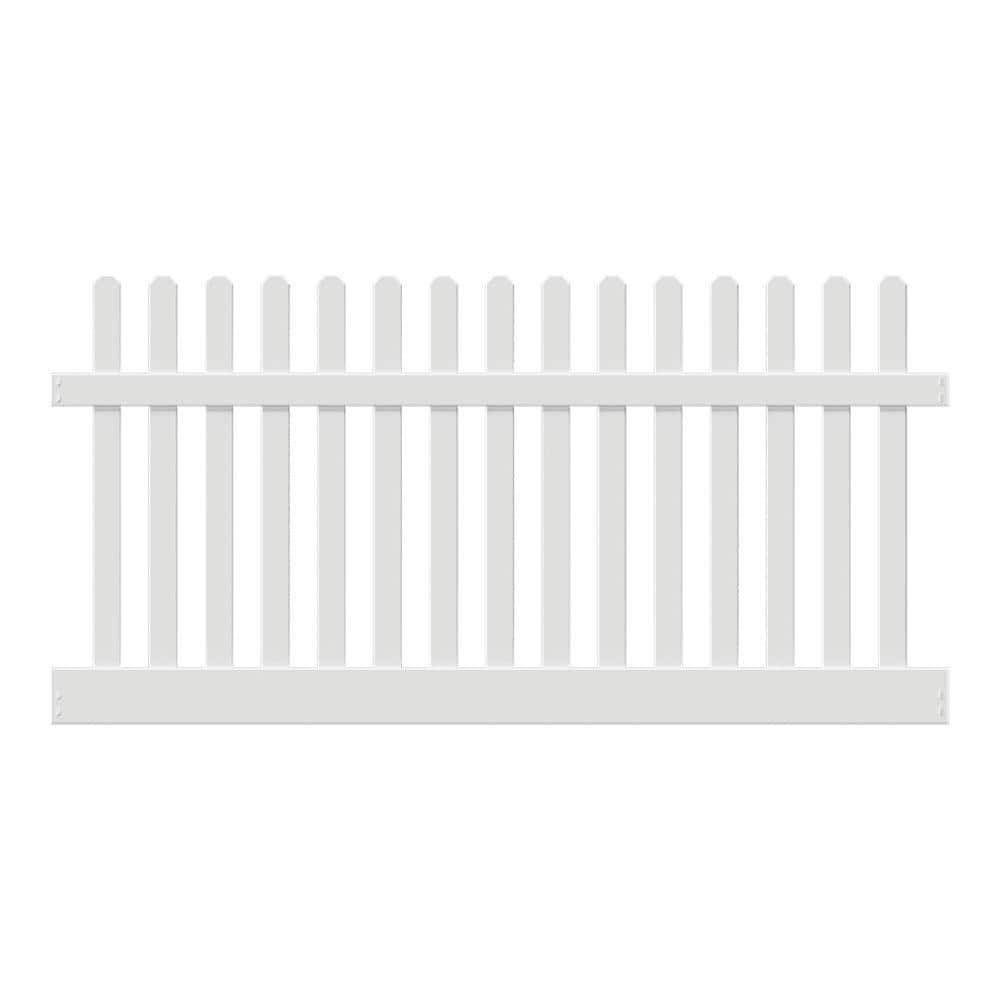 Illusions 4 ft. H x 8 ft. Dog-Ear Fence Panel White V350-4TR - The Home ...