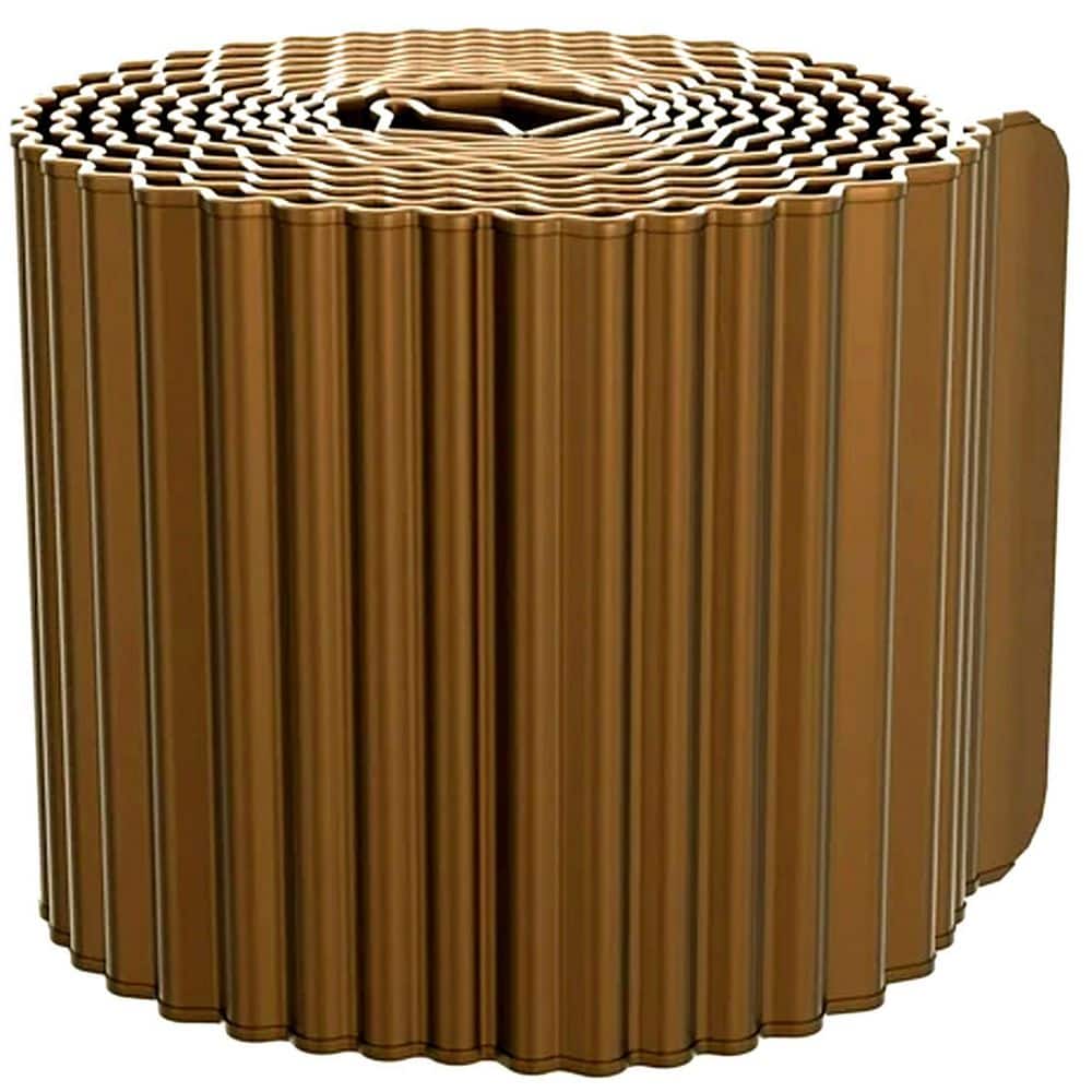 Oyezvary 20 ft. x 8 in. Corrugated Metal Garden Edging Bronze Durable ...