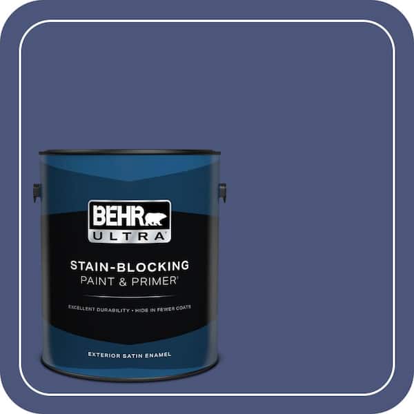 BEHR ULTRA 1 gal. #620D-7 Deep Indigo Satin Enamel Exterior Paint ...
