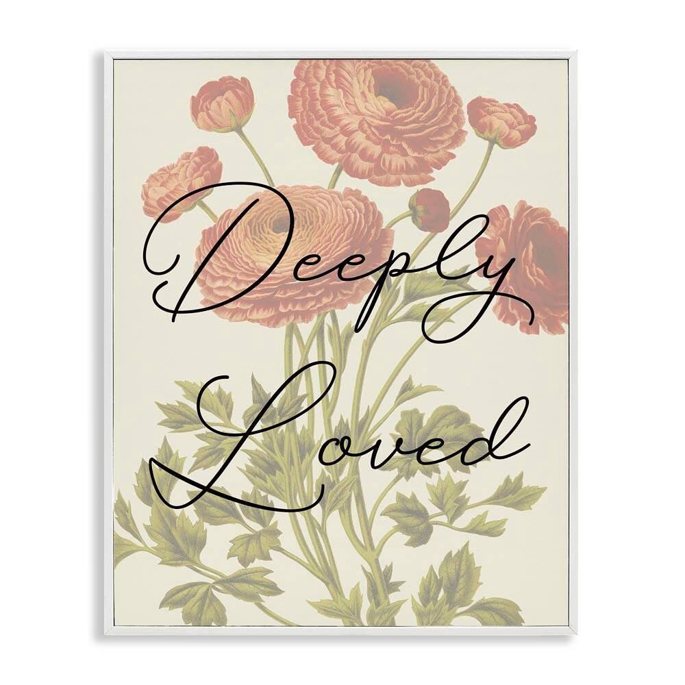 Stupell Industries Deeply Loved with Marigold by Daphne Polselli White Framed Nature Giclee Art ...