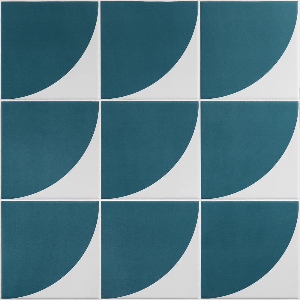 Ivy Hill Tile Stacy Garcia Tori Deco Teal 7.87 in. x 7.87 in. Matte ...