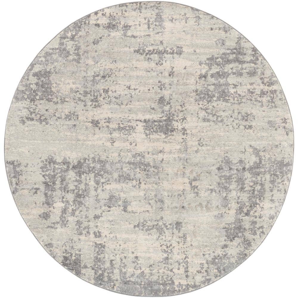 Livabliss Utari Silver Gray 8 ft. Round Indoor Area Rug S00161036384 ...