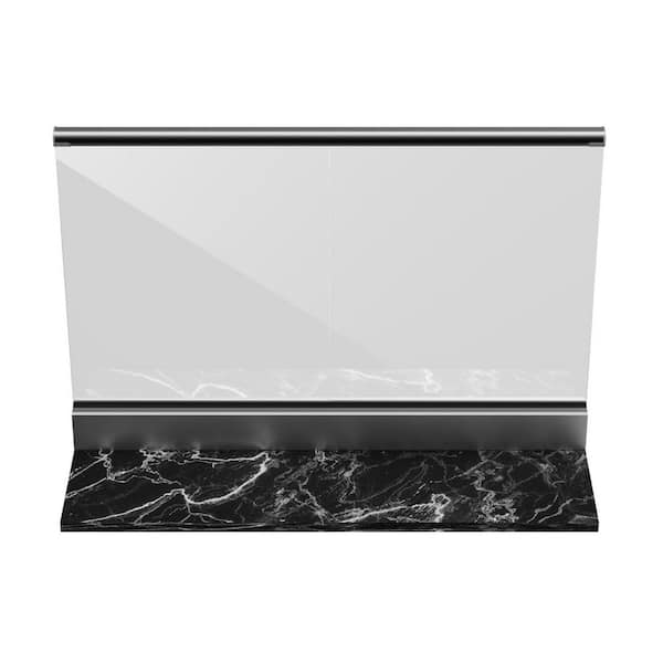 ERIS 40 in. x 60 in. Clear Laminated Glass Railing with Aluminum Base ...