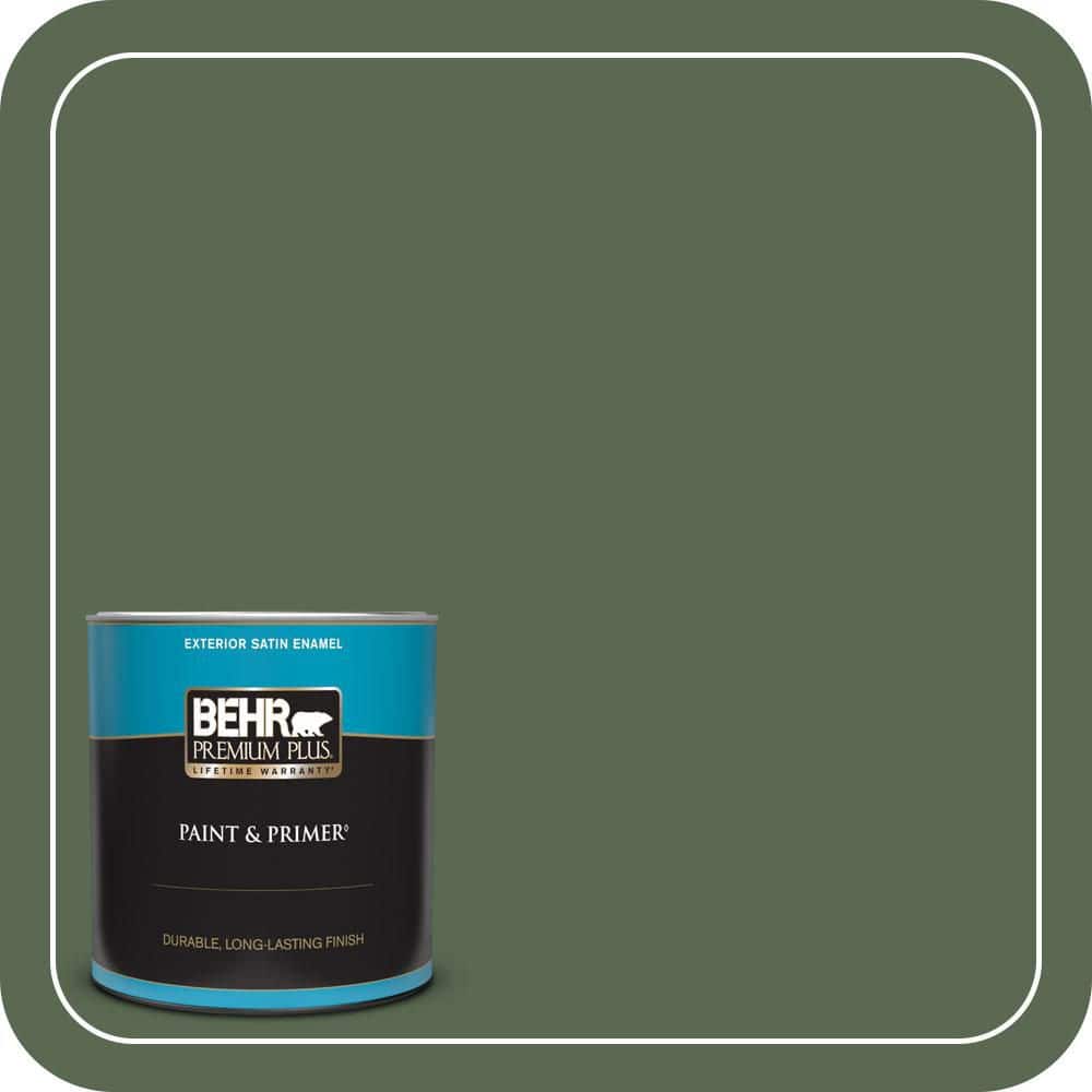 BEHR PREMIUM PLUS 1 qt. #S390-7 Trailing Vine Satin Enamel Exterior ...