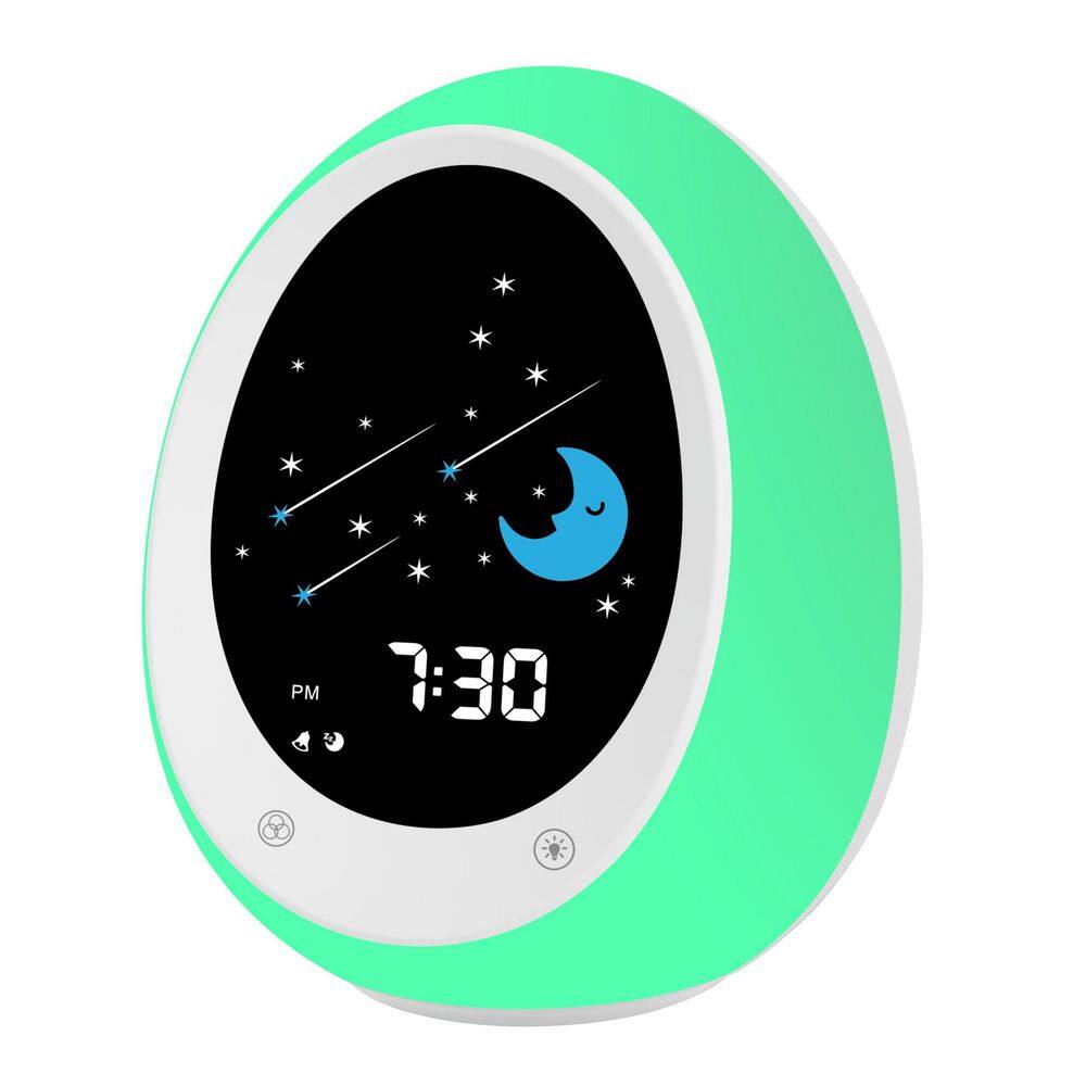 Blue Digital Plastic Sleep Trainer Clock with Night Light and Sound ...