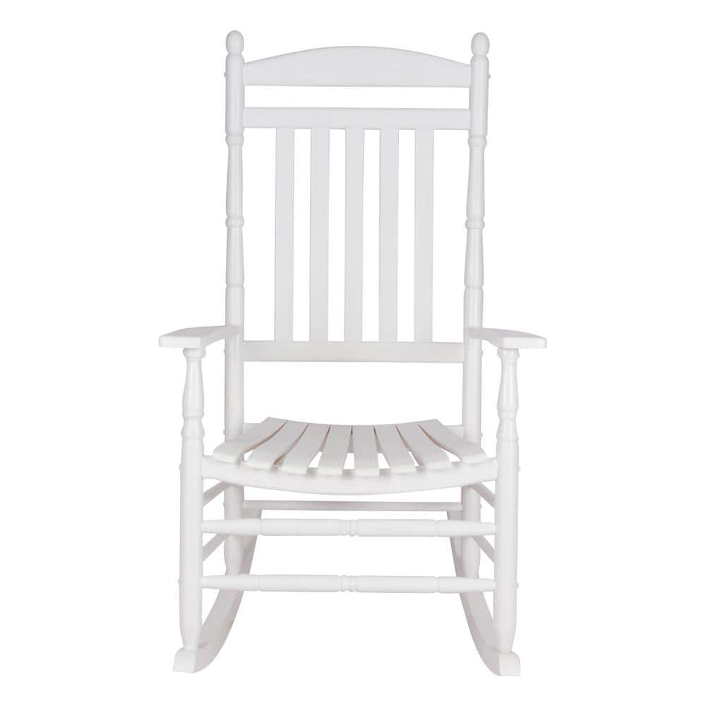 Shine Company Rhode Island Porch Rocker White Wood Outdoor Rocking ...
