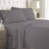 ROYALE LINENS Soft Home 1800 Series 4-Piece Charcoal Solid Microfiber ...