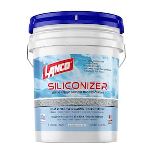 Lanco 5 Gal. Siliconizer Elastomeric Sealer Reflective Roof Coating ...