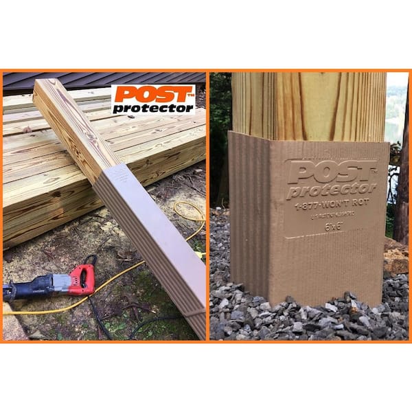Post Protector 4 in. x 4 in. x 42 in. In-Ground Fence Post Decay ...
