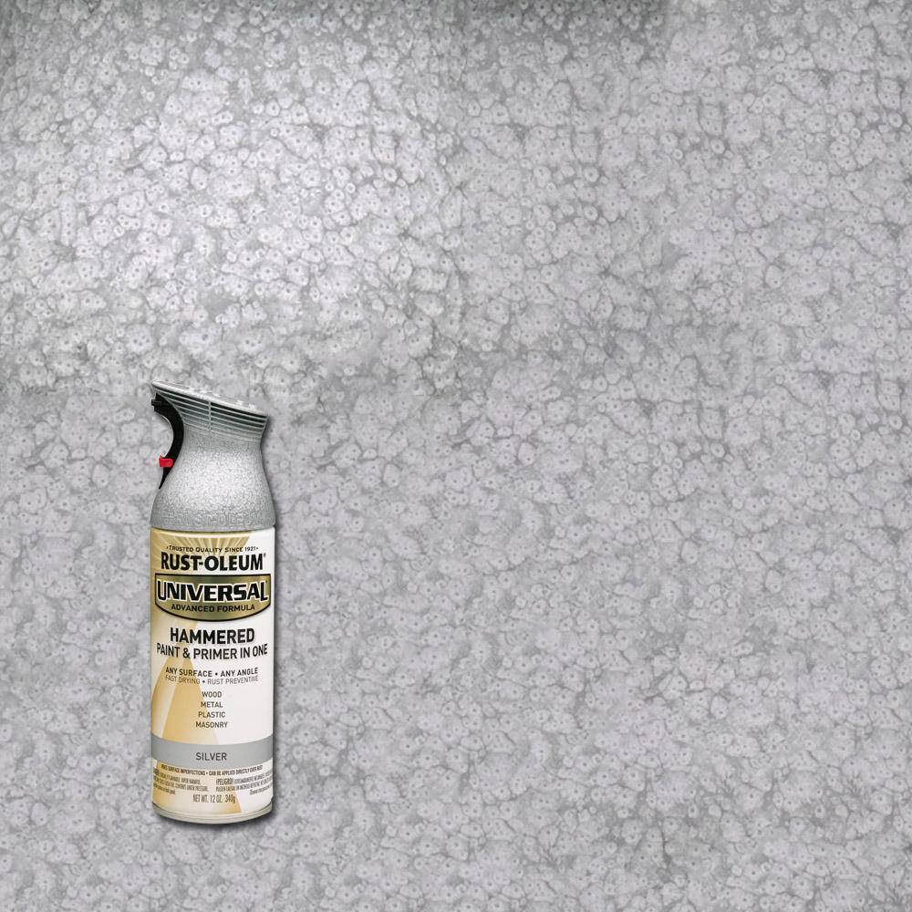 Rust-Oleum Universal 12 oz. All Surface Hammered Silver Spray Paint and ...
