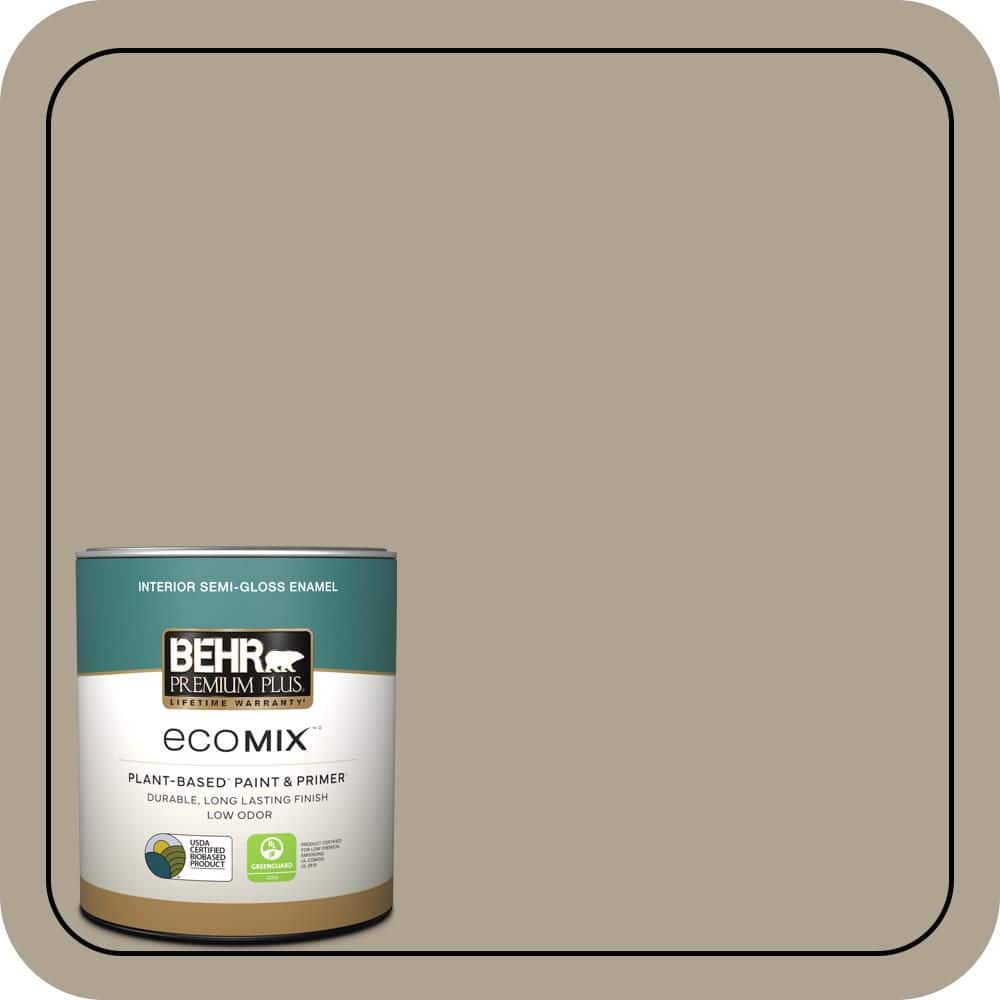 BEHR PREMIUM PLUS 1 qt. #730D-4 Garden Wall Semi-Gloss Enamel EcoMix ...
