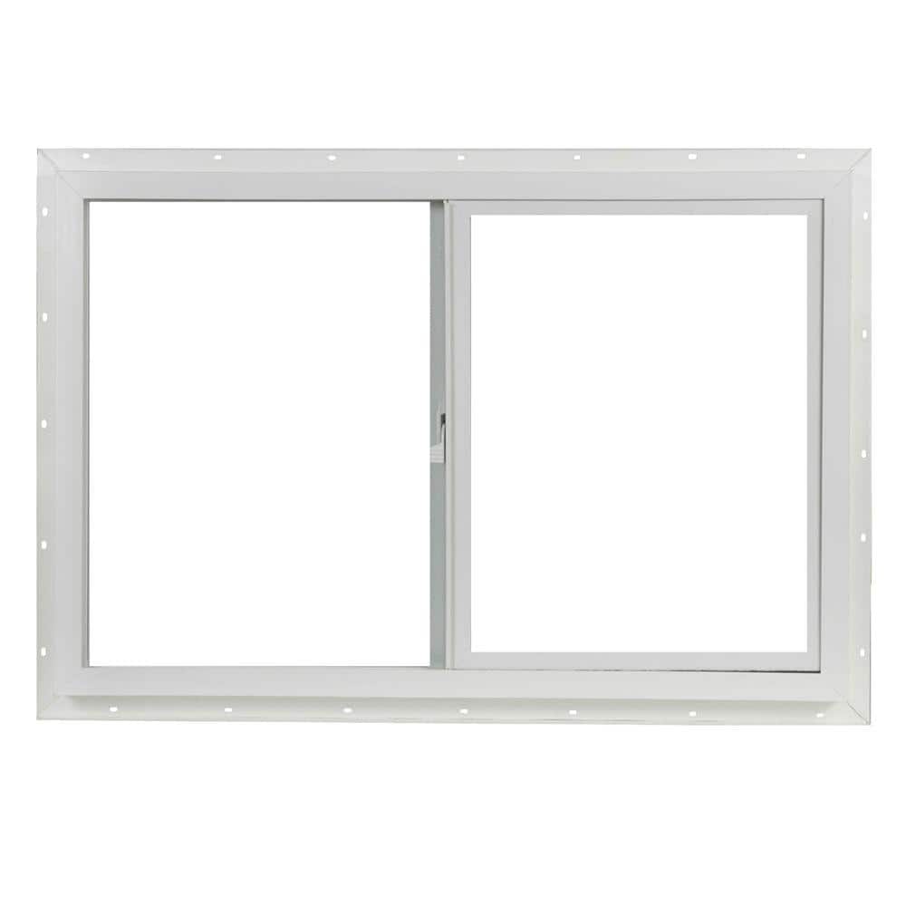 TAFCO WINDOWS 36 in. x 24 in. White Left-Hand Single-Pane Vinyl Sliding ...