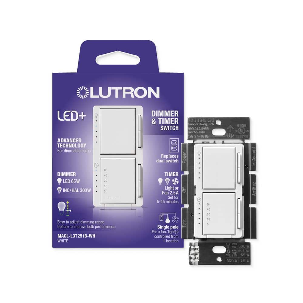 Reviews for Lutron Maestro LED+ Dual Dimmer and Timer Switch, 65-Watt ...