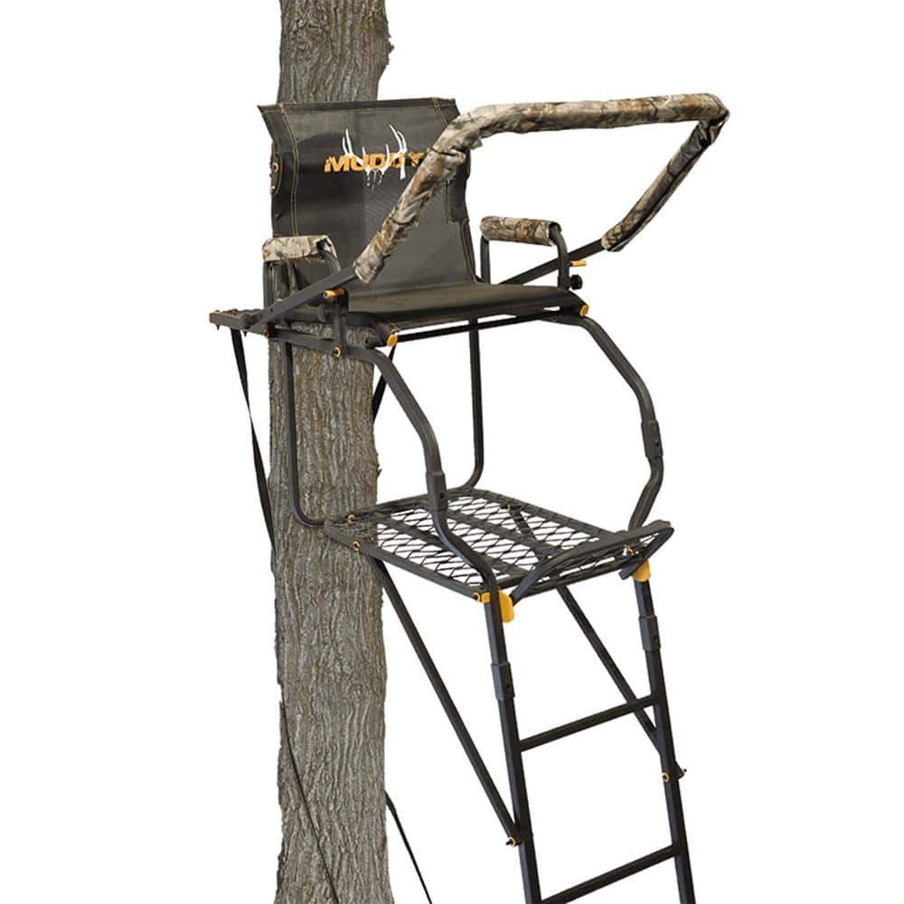 Muddy Huntsman Deluxe 17-Foot 1 Person Hunting Deer Ladder Tree Stand ...