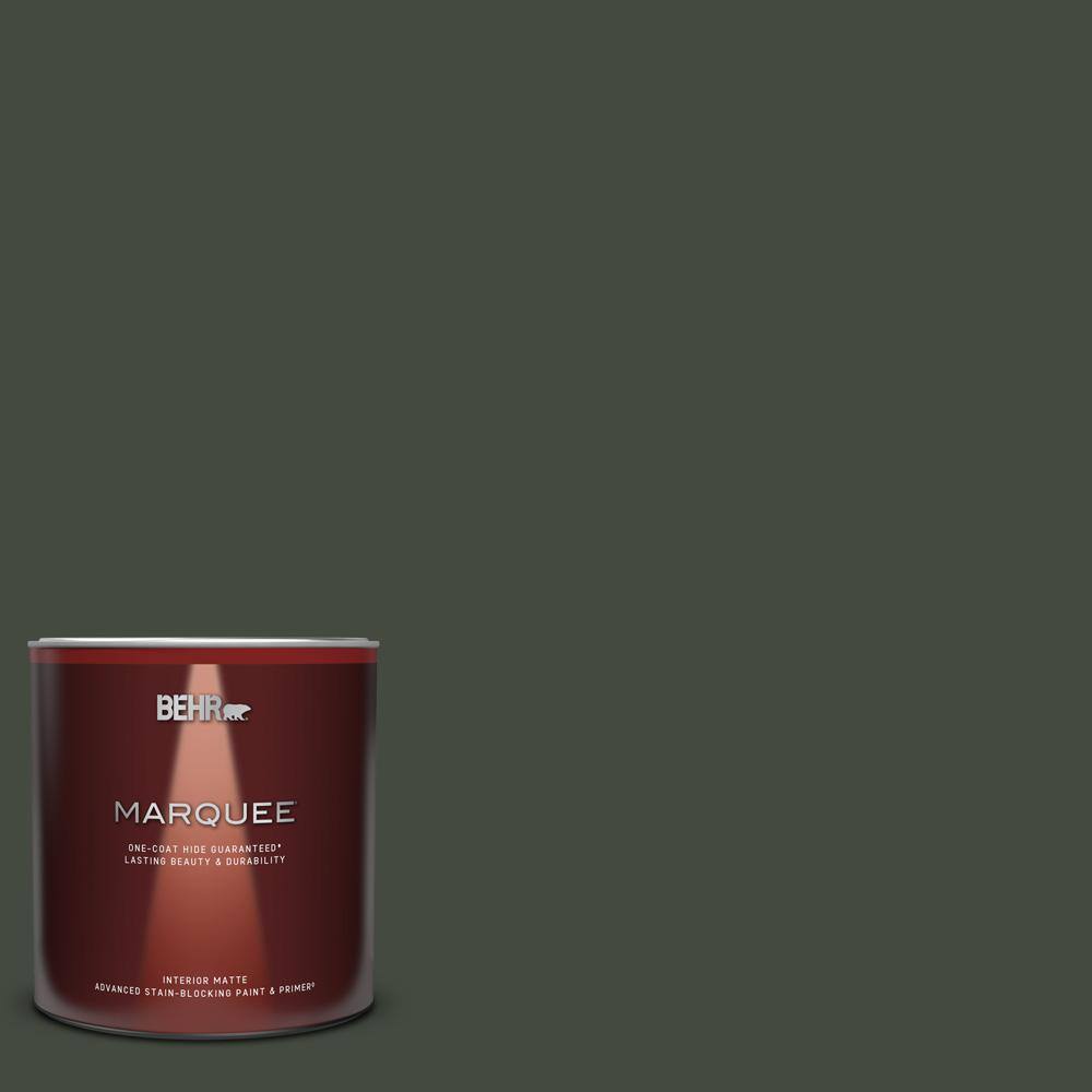 BEHR MARQUEE 1 qt. #BXC-12 Deep Forest Matte Interior Paint & Primer ...