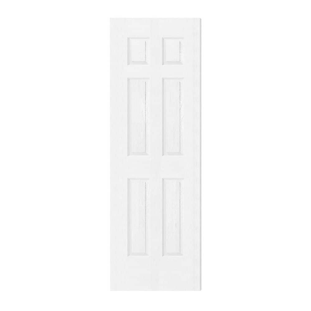 TENONER 24 in. x 80 in. 6 Panel, Hollow Core, Composite, White Primed ...