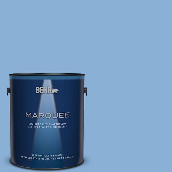 BEHR MARQUEE 1 gal. #PPU15-12 Bluebird One-Coat Hide Satin Enamel ...