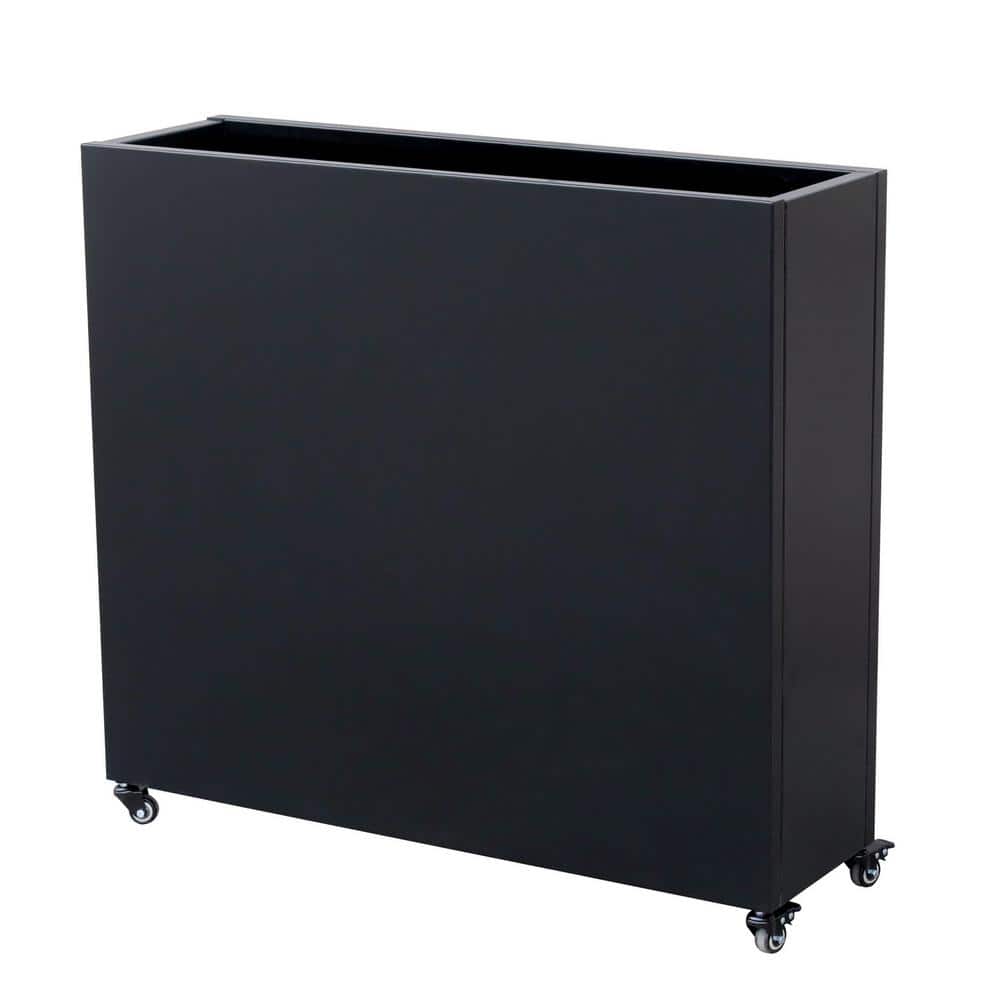 Ejoy 40 in. x 36 in. x 12 in. Black Modern Steel Planter Box for ...