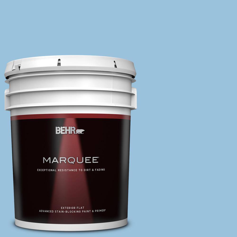BEHR MARQUEE 5 gal. #M520-3 Charismatic Sky Flat Exterior Paint ...