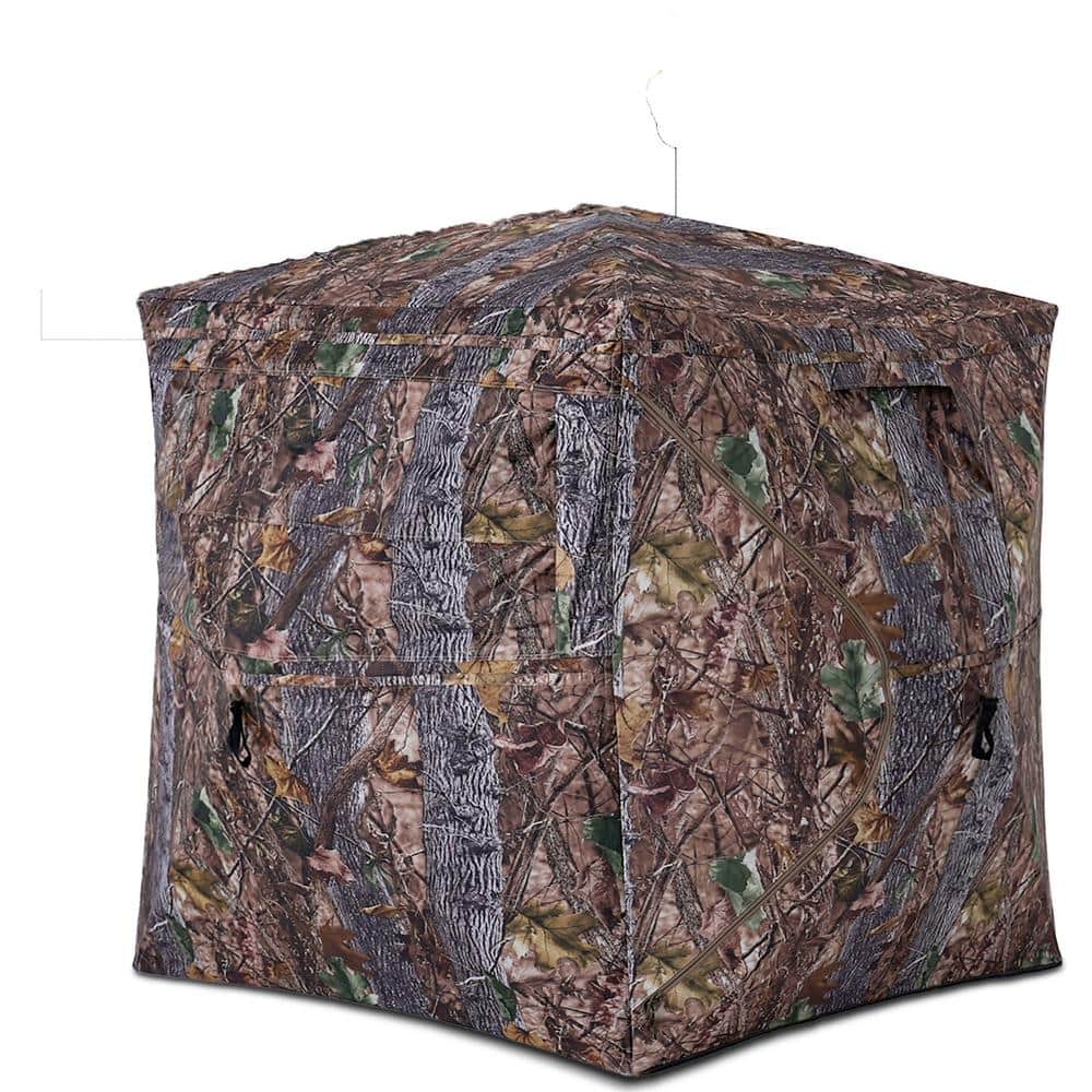 BOZTIY Hunting Blind 2-3-Person Pop up Ground Blind Portable Camouflage ...