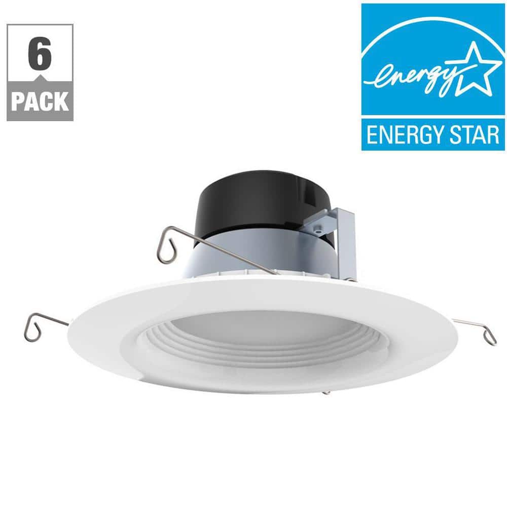 EcoSmart 6in. White Integrated LED Recessed Trim (6-Pack) DL-N14A10FR1 ...