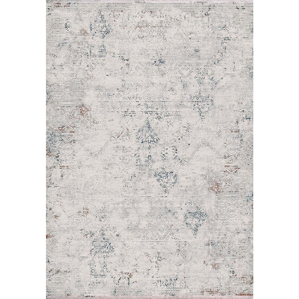 Dynamic Rugs Carson 5 ft. 3 in. X 7 ft. 10 in. Ivory/Black Abstract ...