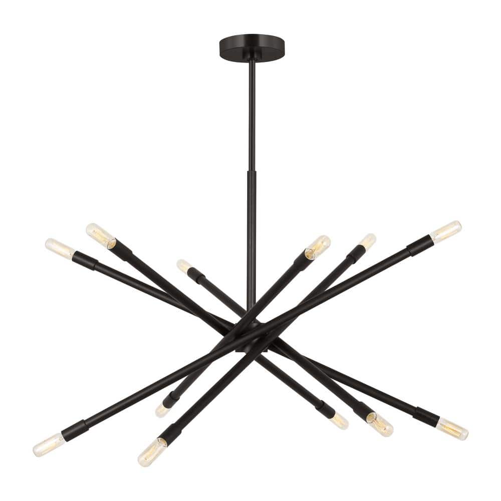 Generation Lighting Eastyn Large 12-Light Midnight Black Sputnik ...