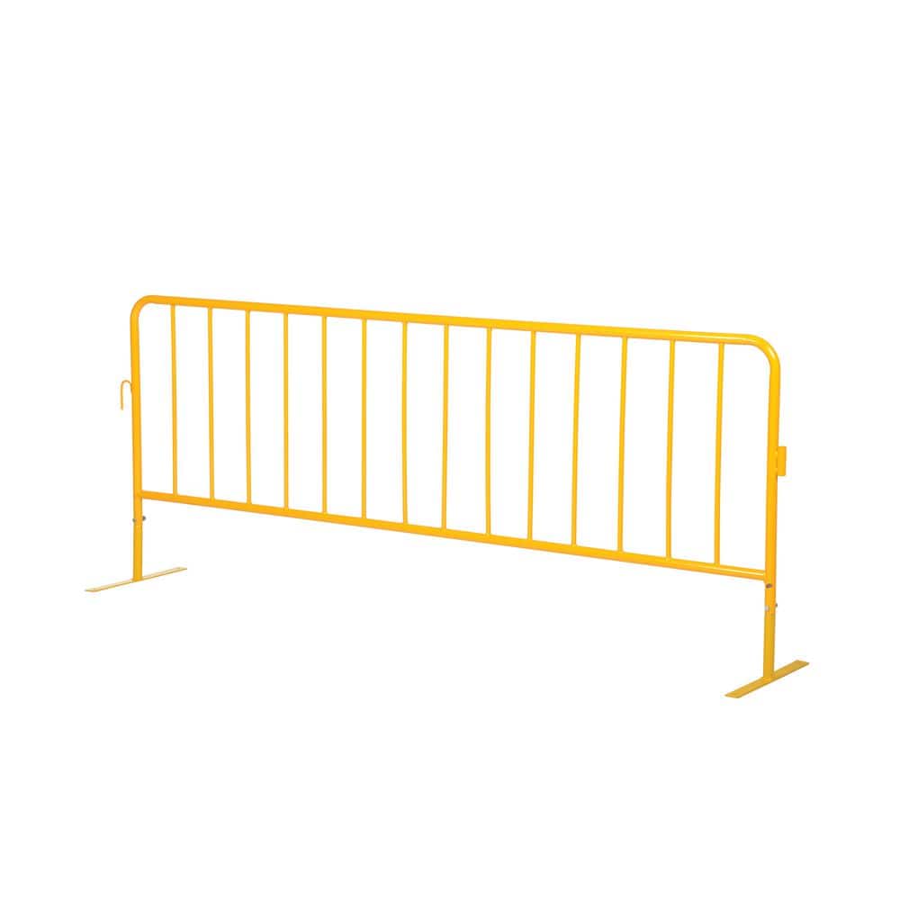 Vestil Heavy Duty Yellow Steel Crowd Control Interlocking Barrier with ...