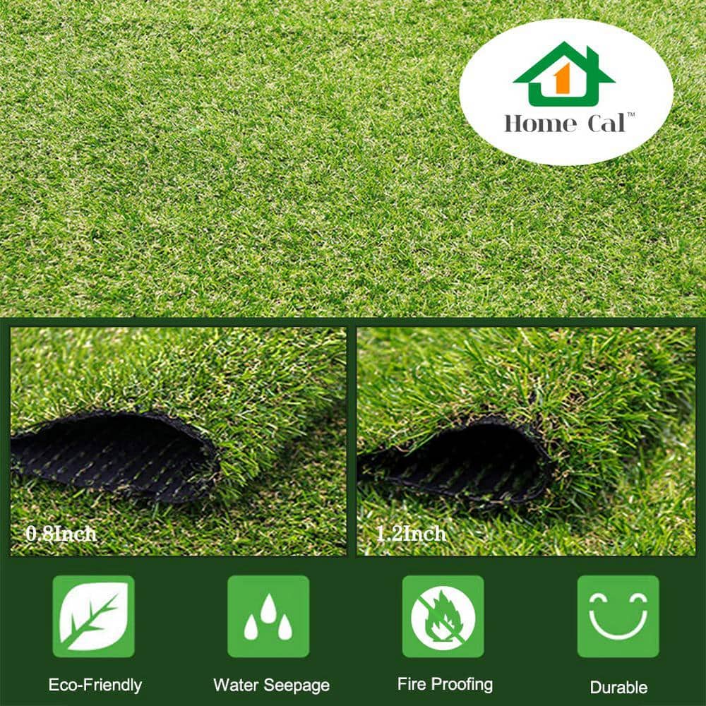 3 ft. x 3 ft. Green Artificial Grass Carpet 0.79" Mat for Outdoor ...