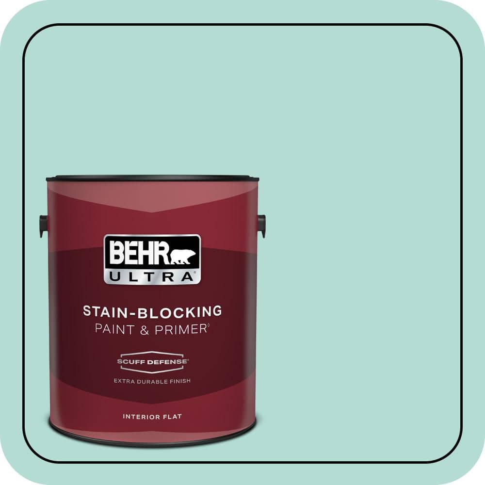 BEHR ULTRA 1 gal. #490C-3 Balmy Seas Extra Durable Flat Interior Paint ...