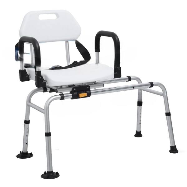 Lynzavix 24 in. W Freestanding Sliding Shower Chair w/ Swivel Seat ...