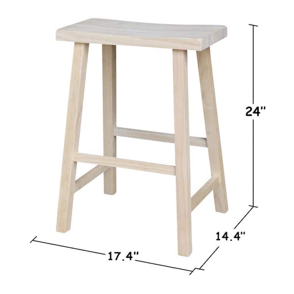 International Concepts 24 in. Unfinished Wood Bar Stool 1S-682 - The ...