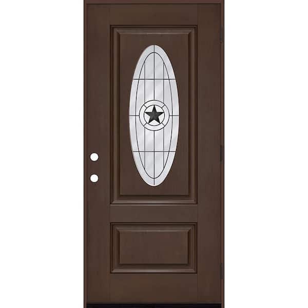 Steves & Sons Regency 36 in. x 80 in. 3/4L Oval Alamo Glass RHOS Onyx ...