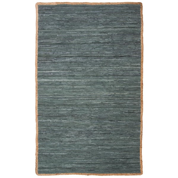 SAFAVIEH Cape Cod Gray/Natural 5 ft. x 8 ft. Border Area Rug CAP901F-5 ...