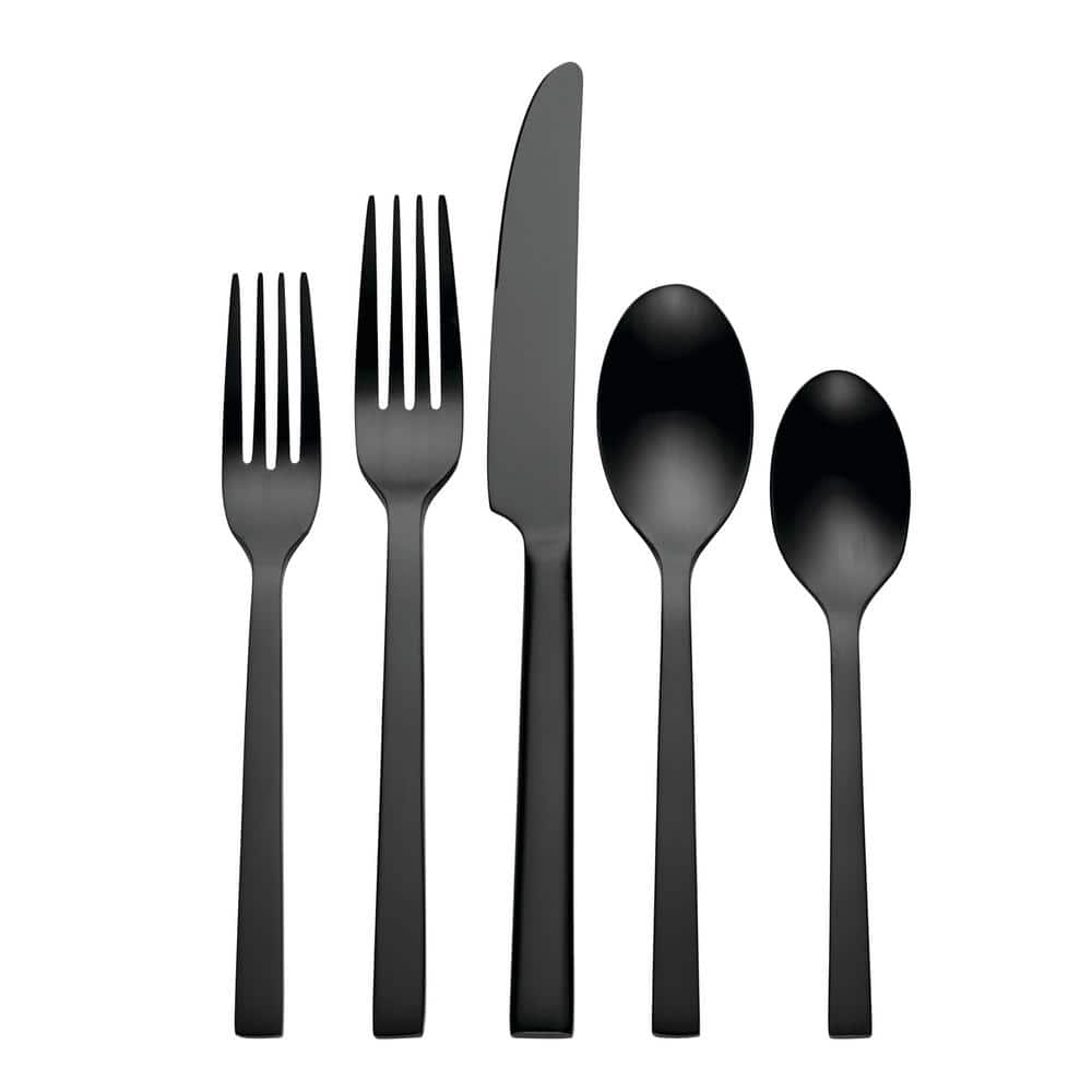 Oneida Chef's Table 20-Piece Black 18/0-Stainless Steel Flatware Set ...