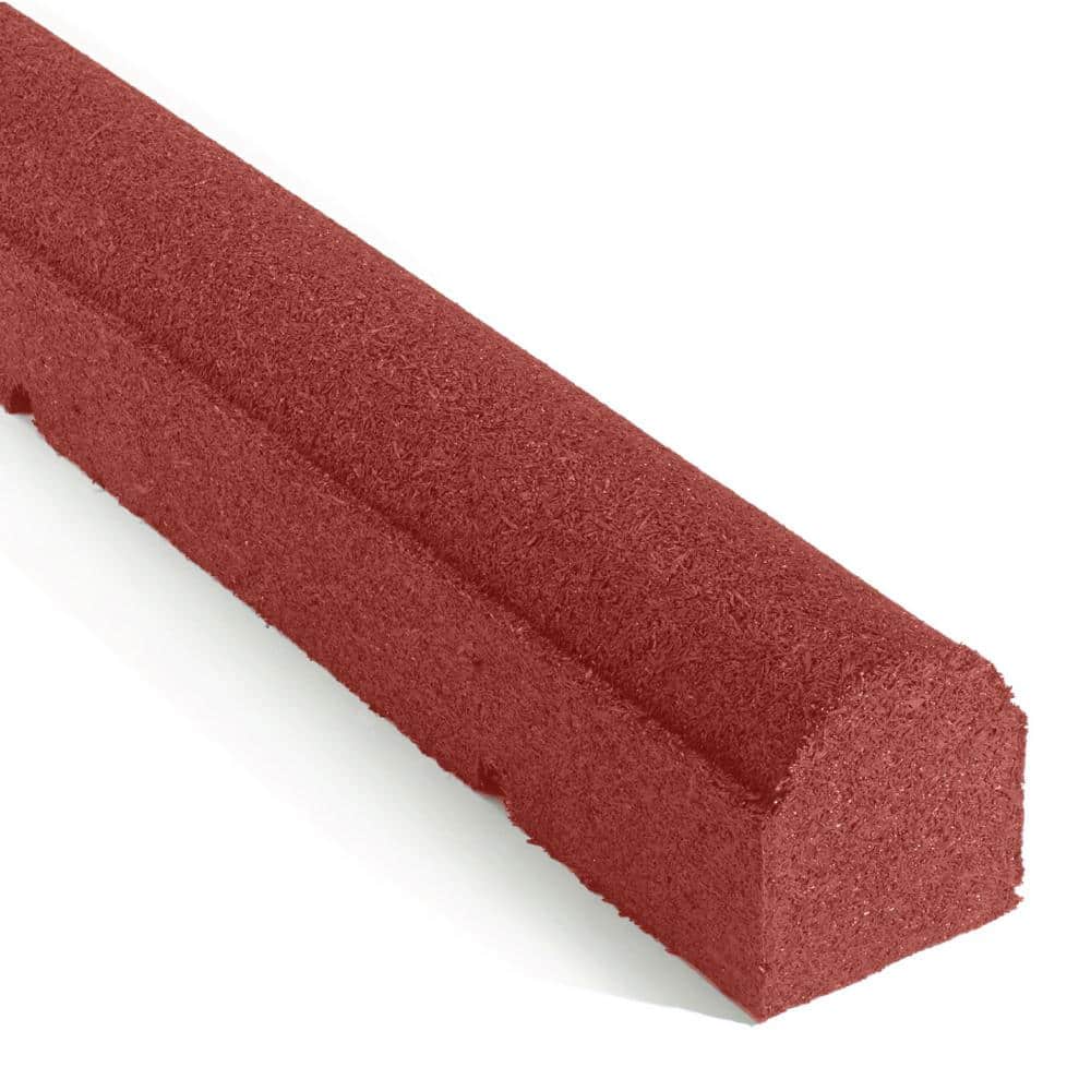 Vigoro 92 in. x 6 in. x 4 in. Red Rubber Landscape Timber Edging (9 ...
