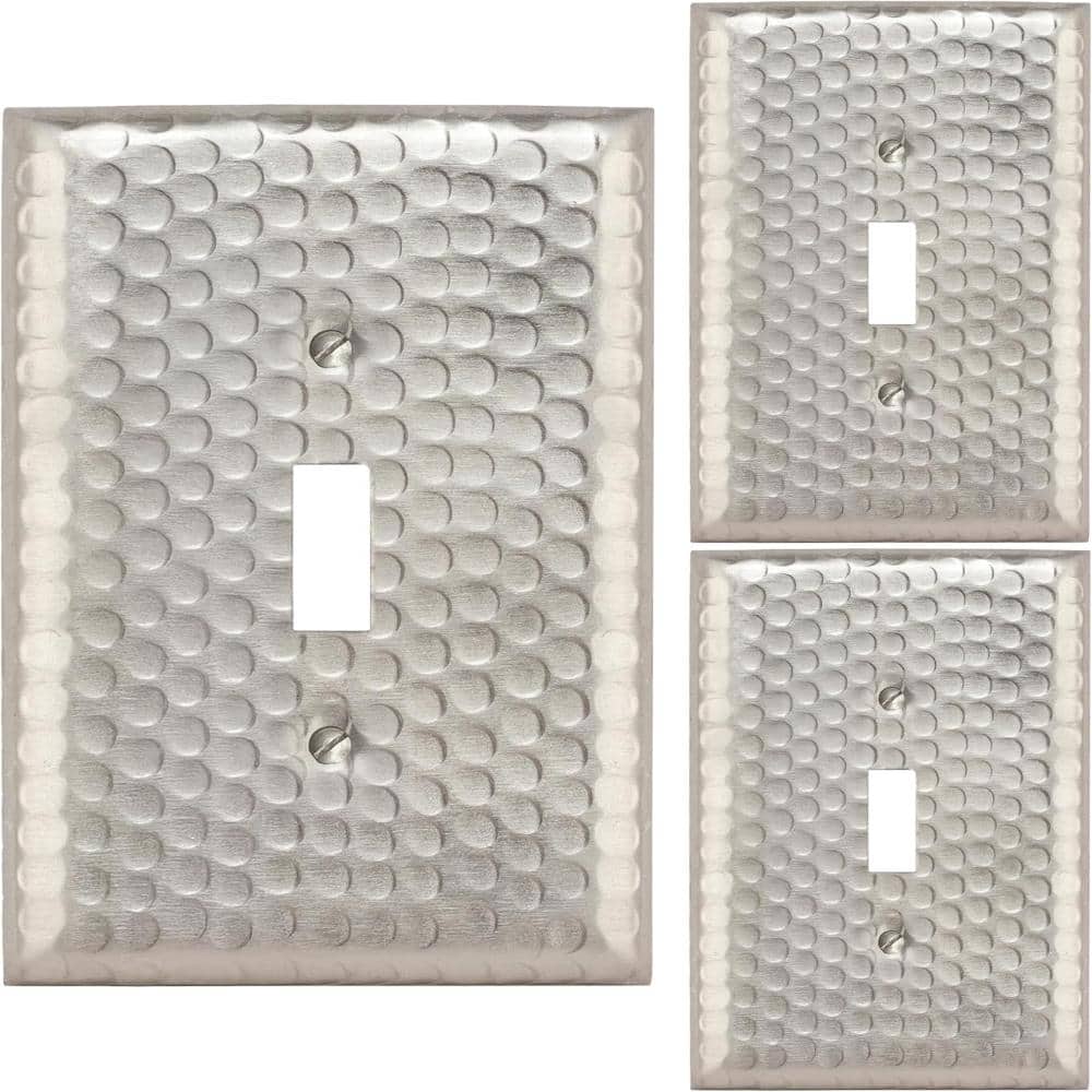 Monarch Abode Hand Hammered 1-Gang Brushed Nickel Single Switch ...