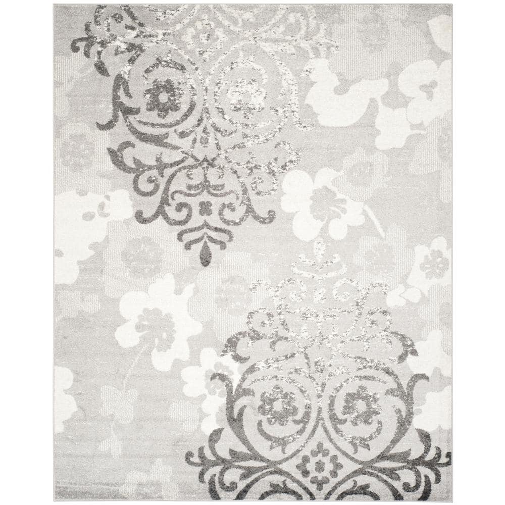 SAFAVIEH Adirondack Silver/Ivory 10 ft. x 14 ft. Floral Area Rug ...