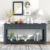 Harper & Bright Designs 64.2 in. Navy Standard Rectangle Wood Console ...