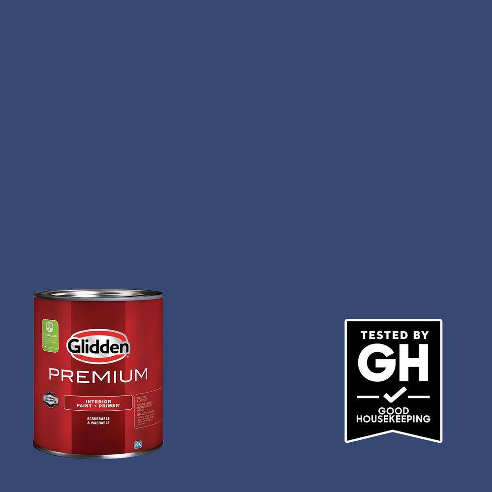 Glidden Premium 1 qt. PPG1166-7 Daring Indigo Flat Interior Latex Paint ...
