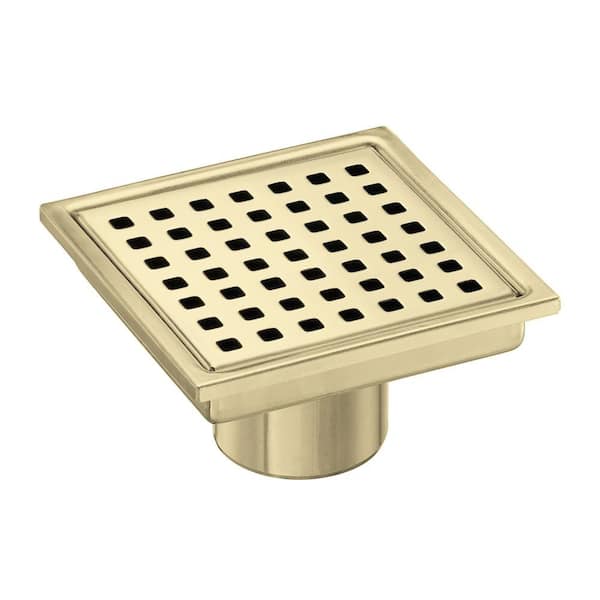 BWE 4" Square Shower Drain Chrome, Stainless Steel Shower Floor Drain ...