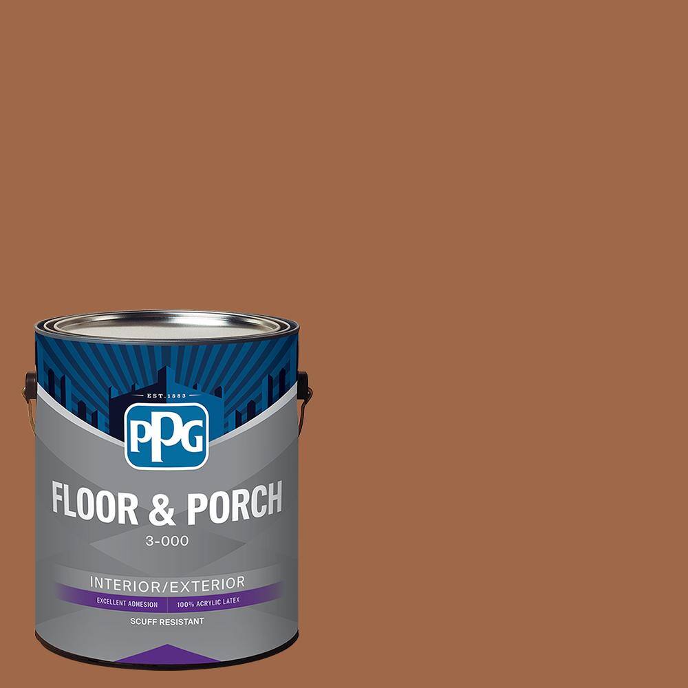 PPG 1 gal. PPG1069-6 Foxfire Brown Satin Interior/Exterior Floor and ...