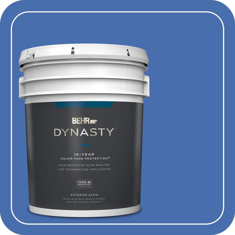 BEHR DYNASTY 5 gal. #PPU15-05 New Age Blue Satin Enamel Exterior Stain ...