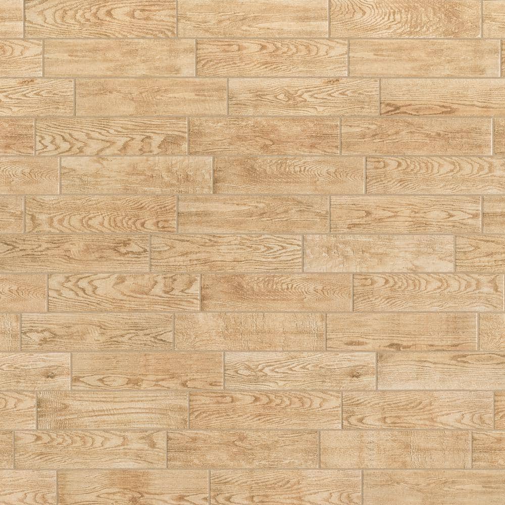 Marazzi Montagna Natural 6 in. x 24 in. Glazed Porcelain Floor and Wall ...