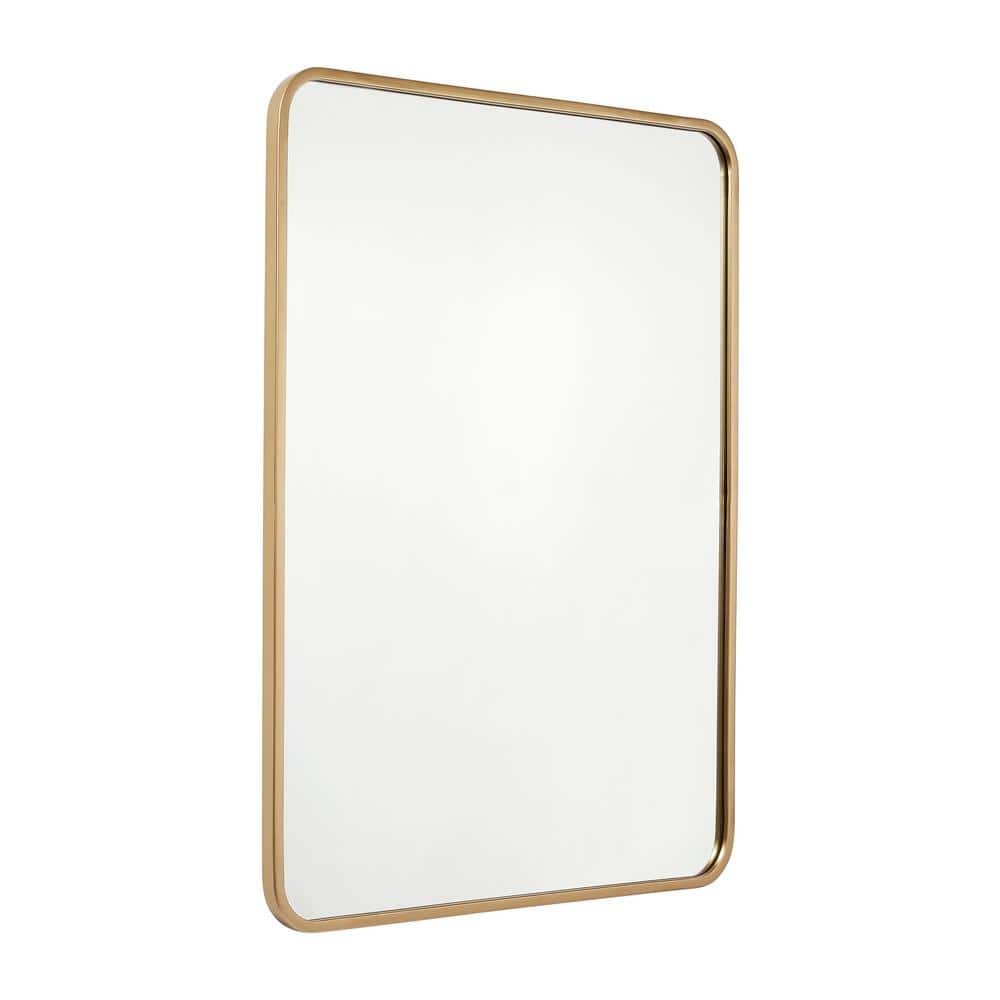 Carnegy Avenue 30 in. W x 40 in. H Matte Gold Wall Mounted Mirror CGA ...