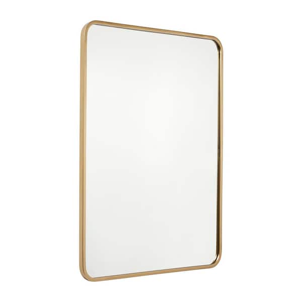 Carnegy Avenue 30 in. W x 40 in. H Matte Gold Wall Mounted Mirror CGA ...