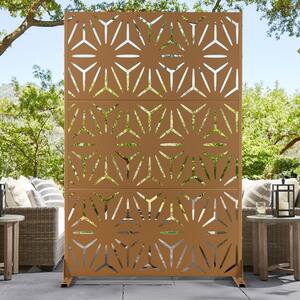 TUYOHW 72" Hx47" W Metal Privacy Screen for Deck Patio Balcony Garden ...