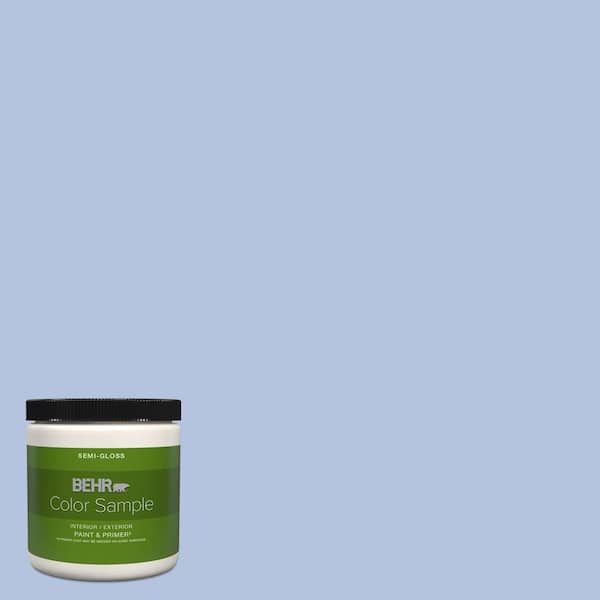 BEHR PREMIUM PLUS 8 oz. #600C-3 Periwinkle Bud Semi-Gloss Interior ...