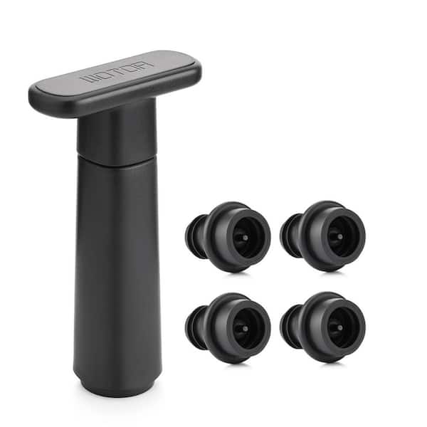 Esepony Wine Saver Vacuum Pump with 4 Stoppers, Flat Handle and Keeps ...