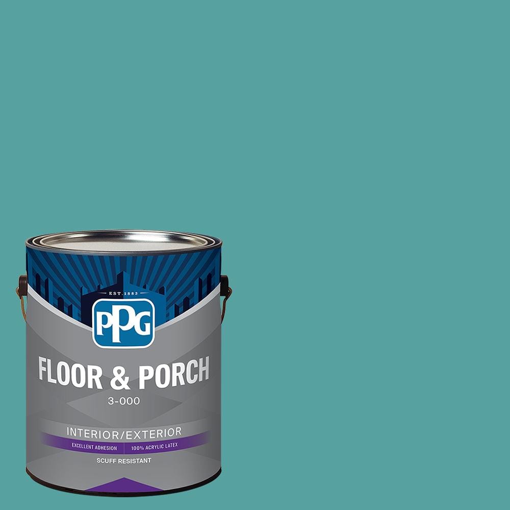 PPG 1 gal. PPG1147-5 Teal Bayou Satin Interior/Exterior Floor and Porch ...
